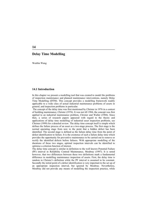 PDF Delay Time Modelling