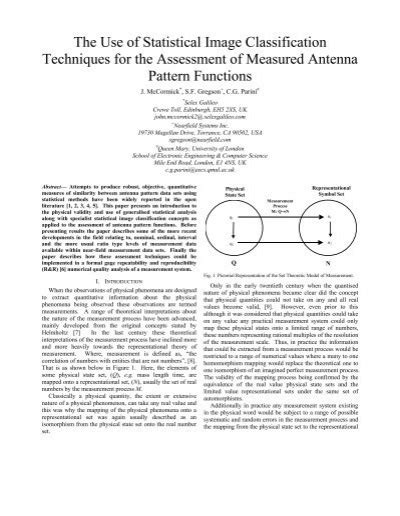The Use Of Statistical Image Classification Techniques For The