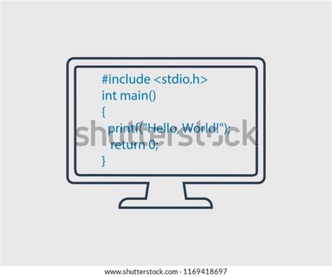 Computer Programming Language Line Icon Hello Stock Vector Royalty Free 1169418697 Shutterstock