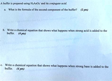 solved a buffer is prepared using hzaso4 and its conjugate acid what