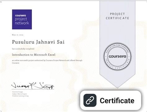 Pusuluru Jahnavi Sai On Linkedin Datascience Excel Coursera