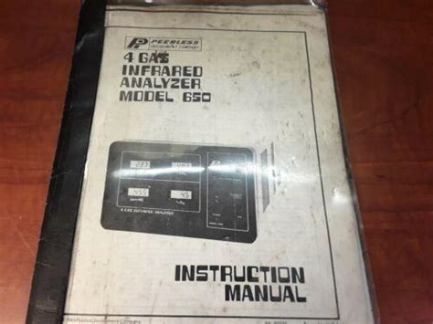 Peerless 4 Gas Infrared Analyzer Model 650 Instruction Manual 3933767585