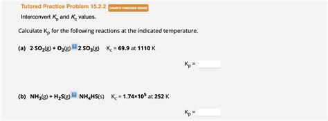 Solved Tutored Practice Problem 15.2.2Interconvert KD ﻿and | Chegg.com