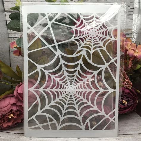 스파이더 웹 네트 Diy 레이어링 스텐실 페인팅 스크랩북 색칠 엠보싱 앨범 장식 템플릿 A4 29cm 1 개null