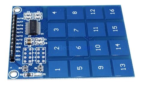 Teclado Matricial Táctil Touch Capacitivo 4x4 Ttp229 Arduino Meses
