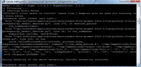Error While Running The Denoising Step In Dada2 Plugin Error From
