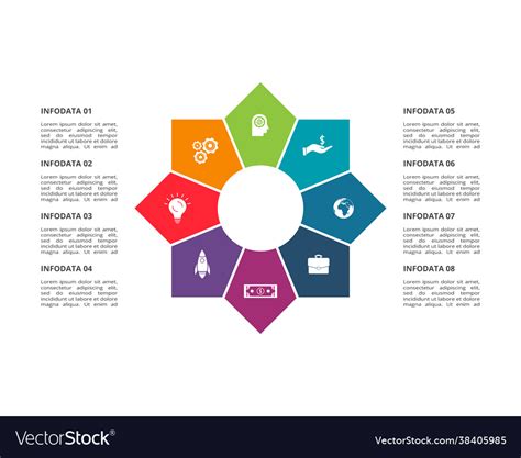 Circle Elements Graph Diagram With 8 Steps Vector Image