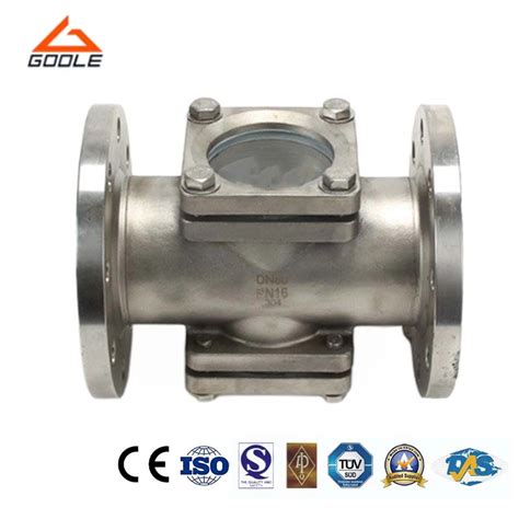 Stainless Steel Integrated Flanged Double Window Flapper Type Visual Flow Indicator China