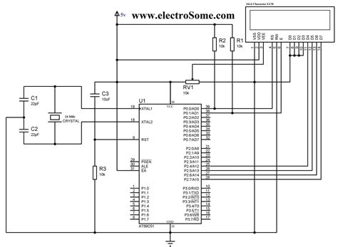 interfacing 16x2 lcd with 8051 circuit diagram circuit diagram