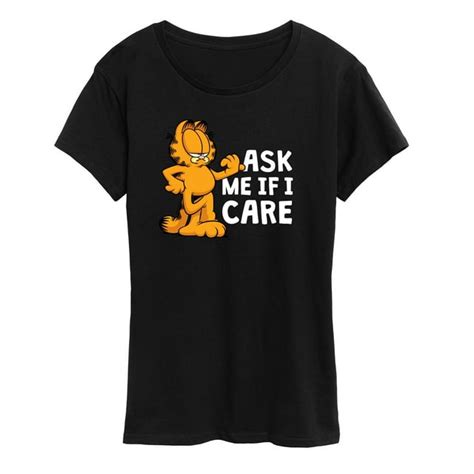 Garfield Ask Me If I Care Womens Short Sleeve Graphic T Shirt