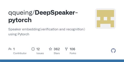 github qqueing deepspeaker pytorch speaker embedding verification