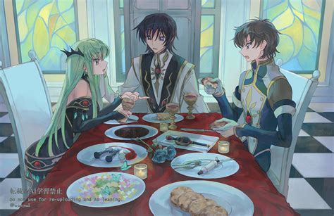 C C Lelouch Vi Britannia And Kururugi Suzaku Code Geass Drawn By Io Ion Danbooru
