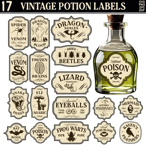 Halloween Potion Label Svg Apothecary Label Svg Bottle Label Svg Jar