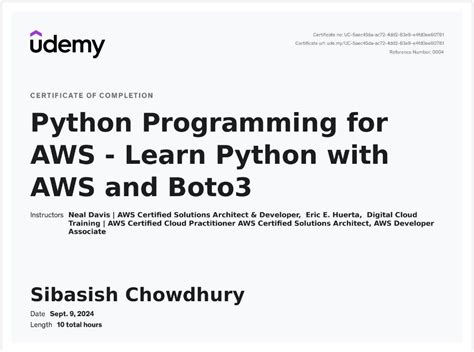 Completed Python Course On Aws Services Sibasish Chowdhury Pgdipmit
