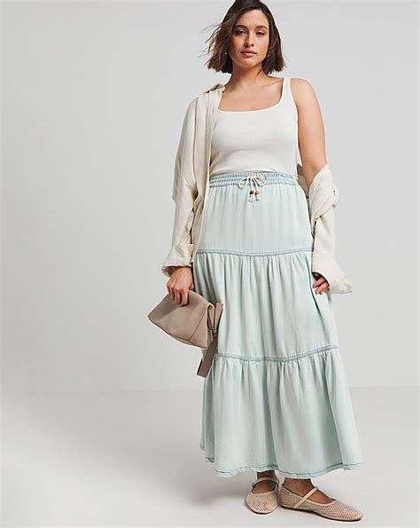 Womens Tiered Skirt Simply Be