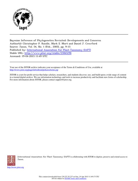 Pdf Bayesian Inference Of Phylogenetics Revisited Developments And