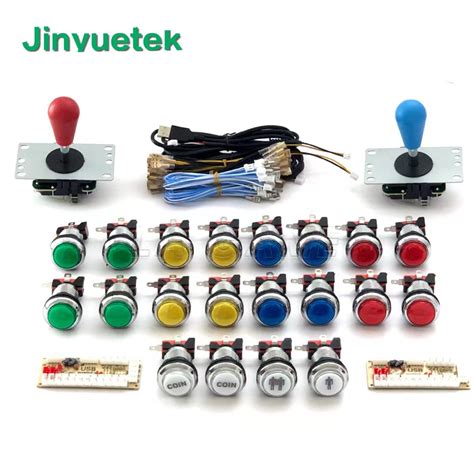 DIY Arcade Joystick Kit USB Computer Joystick Circuit Board 5V Light Button Game Controller
