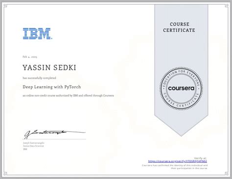 Ive Successfully Completed Introduction To Deep Learning With Pytorch… Yassin Sedki 11