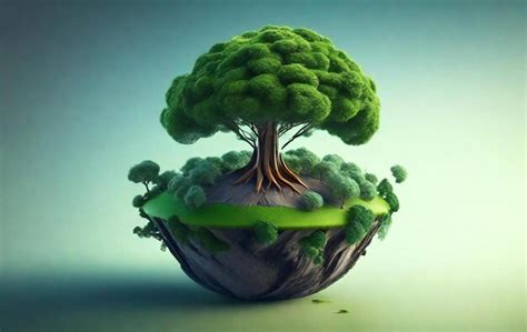 Premium Ai Image A Small Planet With A Tree On Top Of It