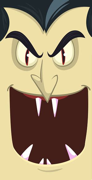 즐거운 할로윈 보내세요 드라큘라 얼굴 아바타 백작 큰 열린 입 혀 송곳니가있는 귀여운 만화 뱀파이어 캐릭터 가공의 인물에 대한 스톡 벡터 아트 및 기타 이미지 Istock