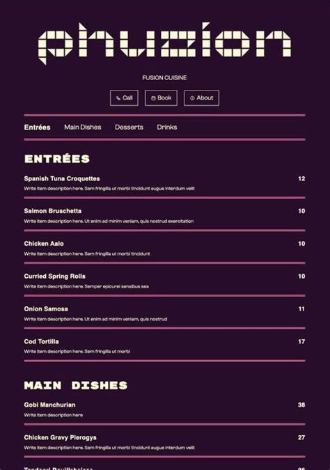 Free Brewery Menu Template Menuzen