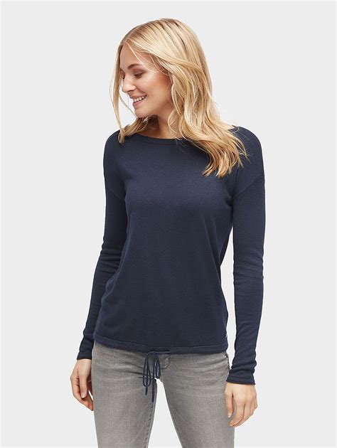 Tom Tailor Rundhalspullover Pullover Mit Bindeband Am Saum Jetzt Bestellen Unter Mode