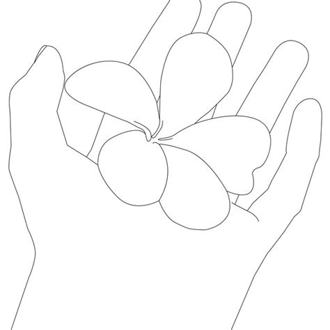 꽃과 한 선 그리기 손 프리미엄 벡터