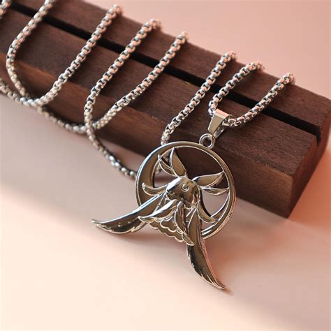 Genshi Colombina Titanium Steel Necklace With Circular Winged Pendant