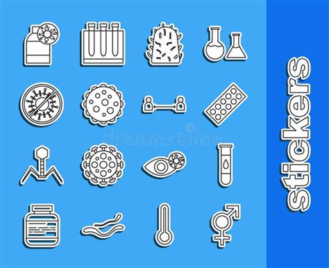 Set Line Gender Blood Test And Virus Pills In Blister Pack Rabies
