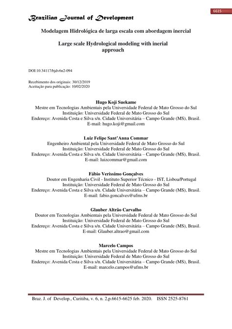 Pdf Large Scale Hydrological Modeling With Inerial Approach