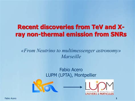 Pdf Recent Discoveries From Tev And X Ray Non Thermal Fabio