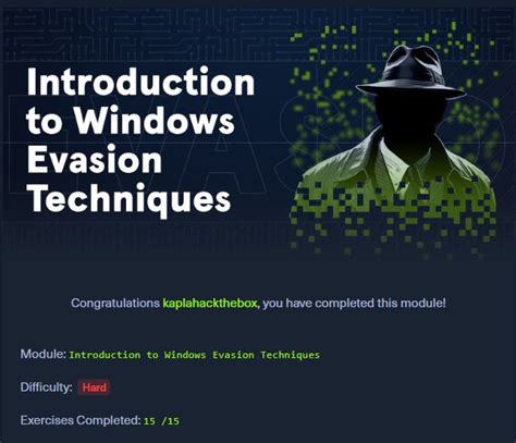 Today I Finished The Introduction To Windows Evasion Techniques