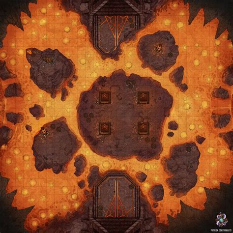 Volcanic Ruins Battle Map For Dandd And Pathfinder