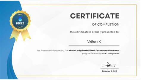 Python Certification Datascience Btree Vidhun K