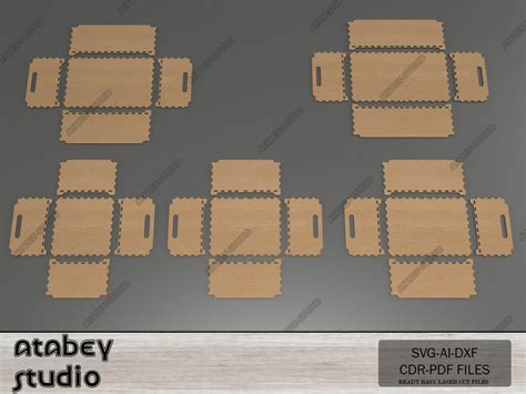 Multiple Size Stackable Box Modular Storage Boxes Diy Laser Plans