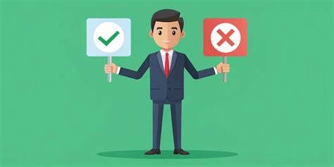 Right Or Wrong Direction Of Business Man Holding False Or Correct Choice Concept Animation Flat