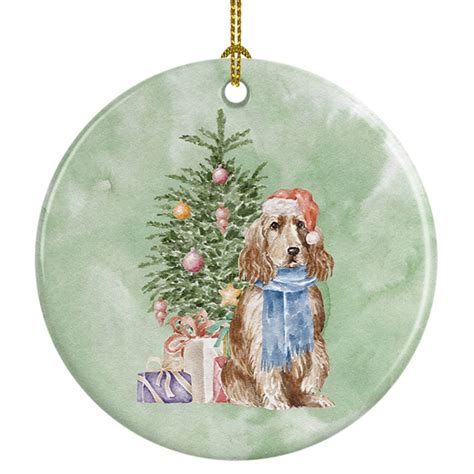 English Cocker Spaniel Ornament Pastel Christmas