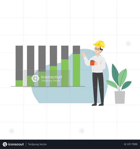 Engineer With Growth Chart Animated Illustration Download In Json