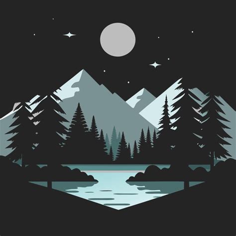 Relaxing And Calm Forest Vector Illustration Flat 2 Premium Ai