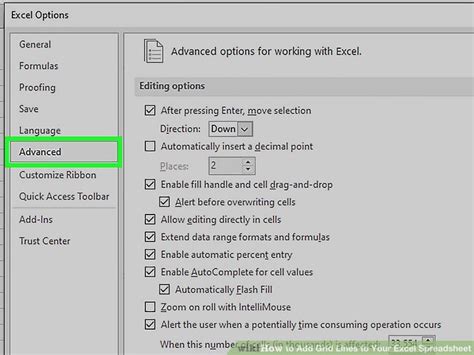3 Ways To Add Grid Lines To Your Excel Spreadsheet Wikihow