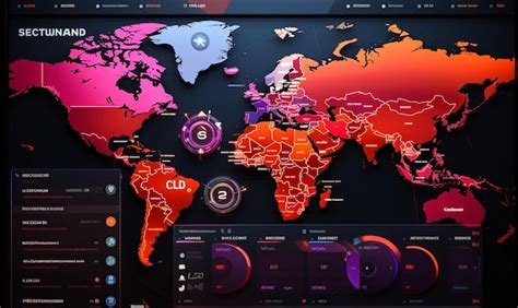 computer screen displaying world map premium ai generated image