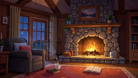 Download Cozy Fireside Evening Image Fireplace Hearth Cozy Stockcake