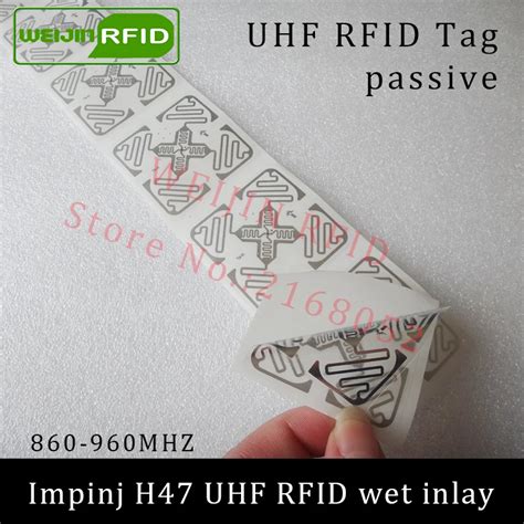 UHF RFID Tag Sticker Impinj H47 Wet Inlay 915mhz 900 868mhz 860 960MHZ EPCC1G2 6C Smart Adhesive