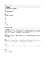 Econ Quiz 1 Docx Question 1 1 1 Pts Scarcity Occurs Because Of Unlimited Wants Limited