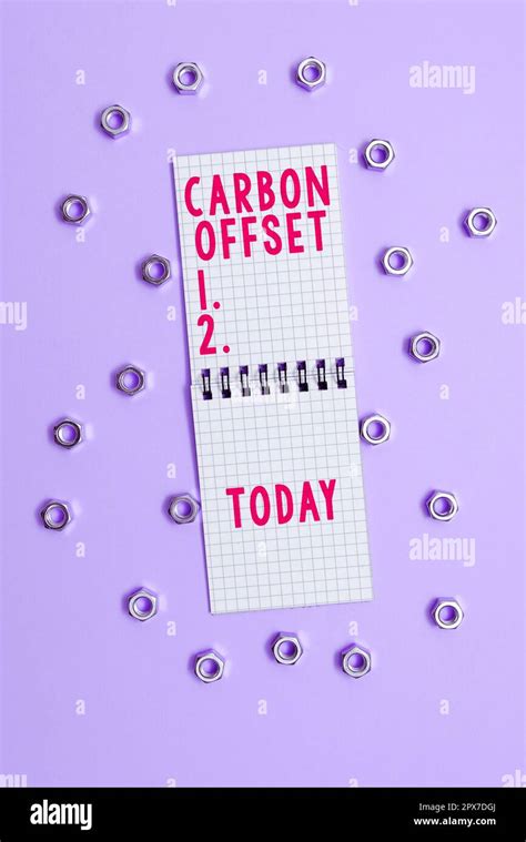 Writing Displaying Text Carbon Offset Internet Concept Reduction In