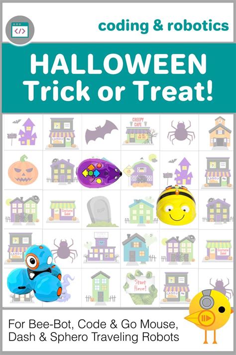 coding with robots halloween trick or treat for bee bot code and go mouse etc beebot early
