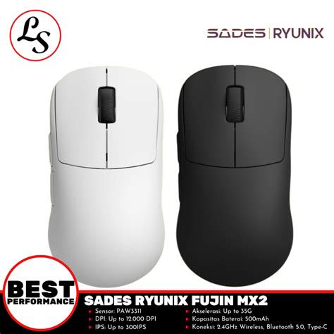 Jual Sades Ryunix Gaming Mouse Fujin Mx2 Lightweight Wireless Bluetooth