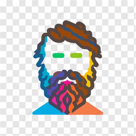 수염을 기른 남자를 보여주는 다채로운 아이콘 벡터 흰색 배경에 수염이 난 남자의 단순한 다채로운 아이콘 그림자 없음 작은 프레임 중앙 Png 일러스트 및 벡터 에