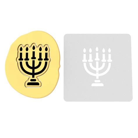 Menorah Cookie Cutter Stamp Stencil 1