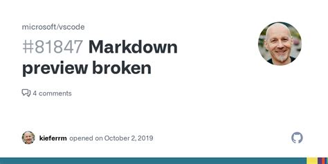 markdown preview broken · issue 81847 · microsoft vscode · github